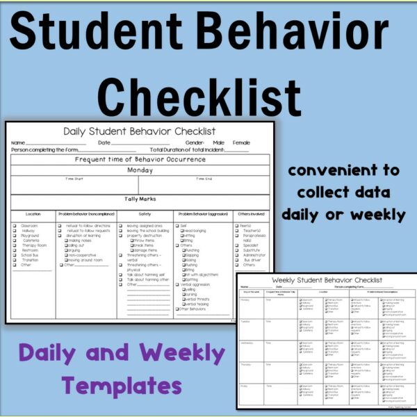Student Behavior Checklist | Made By Teachers