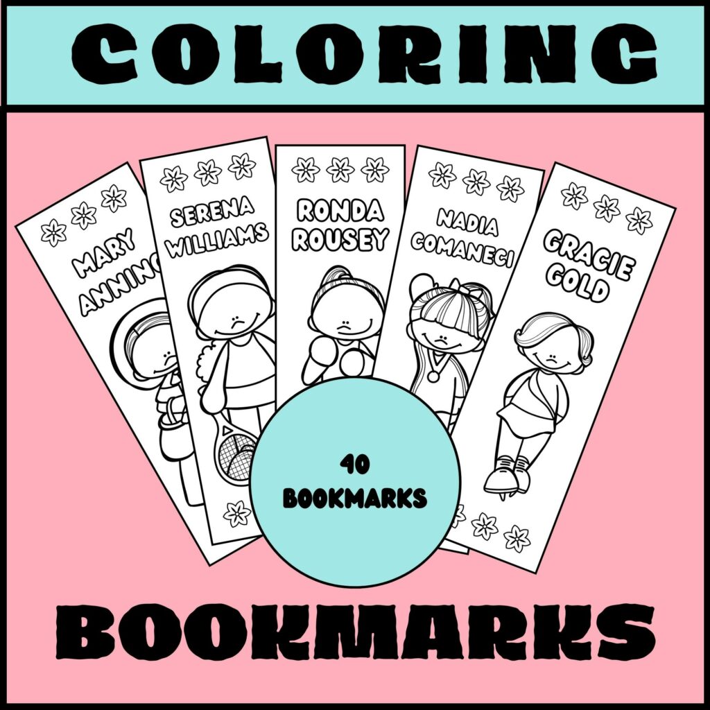 Women's History Month Coloring Bookmarks | 40 Famous Women in History ...