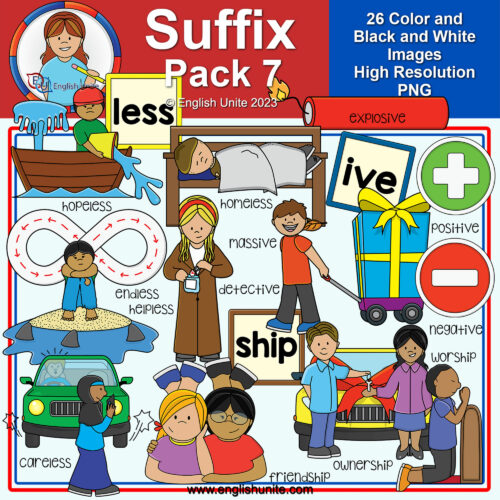 Clip Art - Suffix Bundle | Made By Teachers