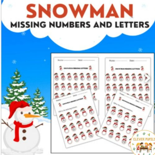 Winter Activities | Snowman Missing Numbers and Letters | Made By Teachers