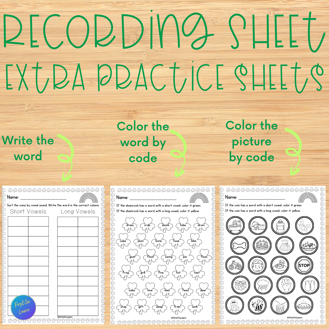 Phonics Center Sort By Vowel St. Patrick's Day First Grade | Made By ...