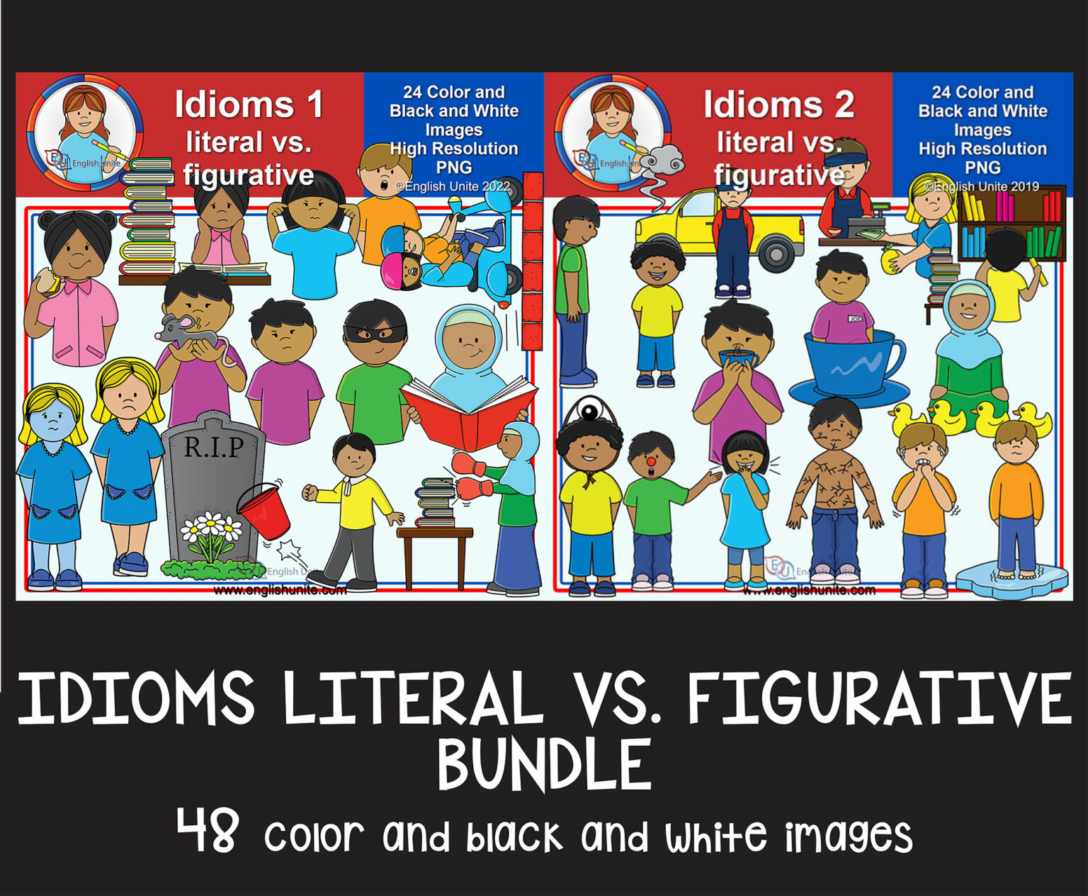 Clip Art - Idioms Literal vs. Figurative Bundle | Made By Teachers