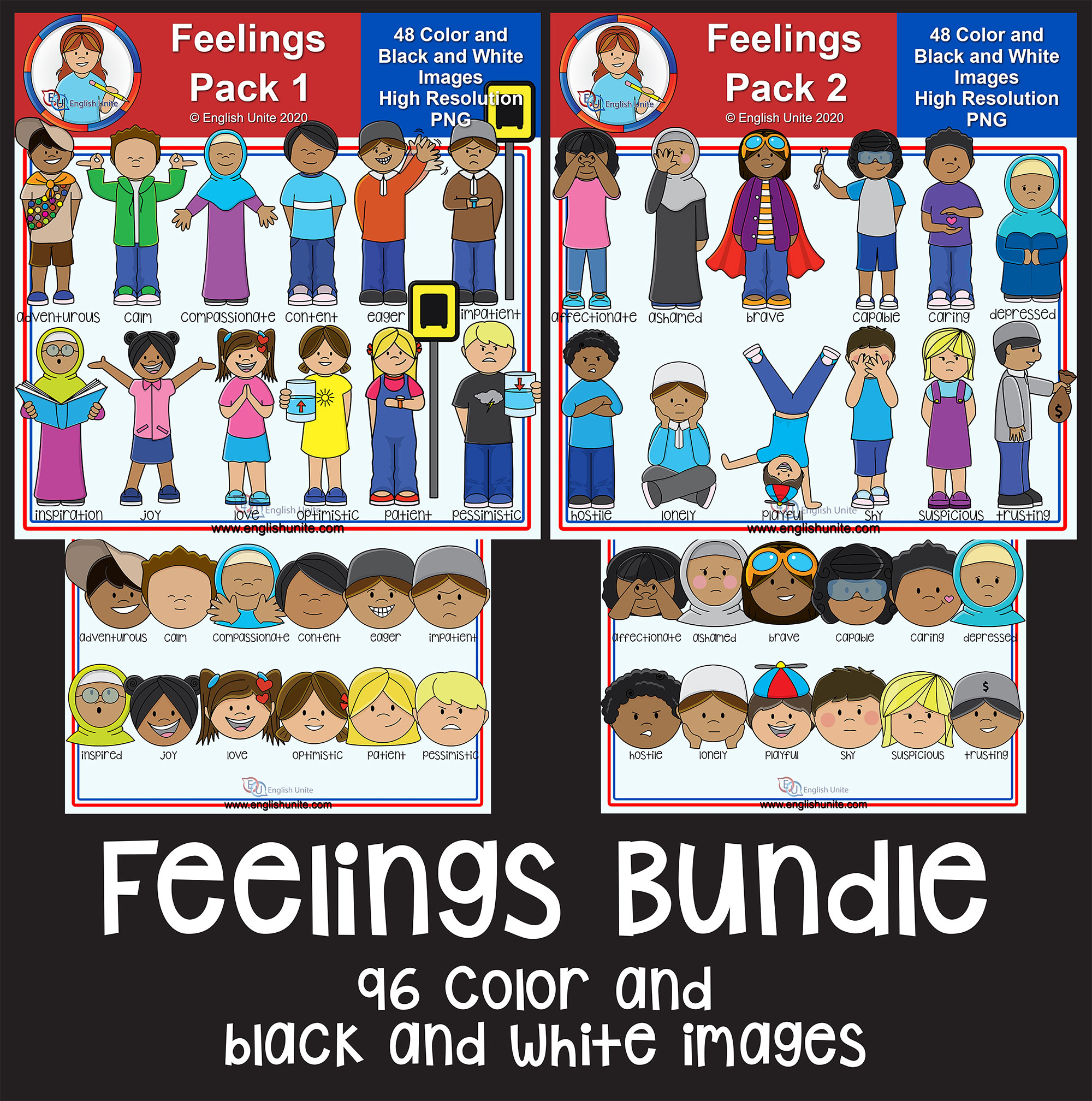 Clip Art - Feelings Bundle | Made By Teachers