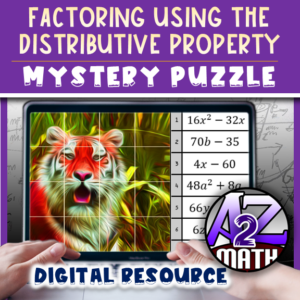 Factoring GCF Polynomials Activity Digital Pixel Art Mystery Puzzle ...