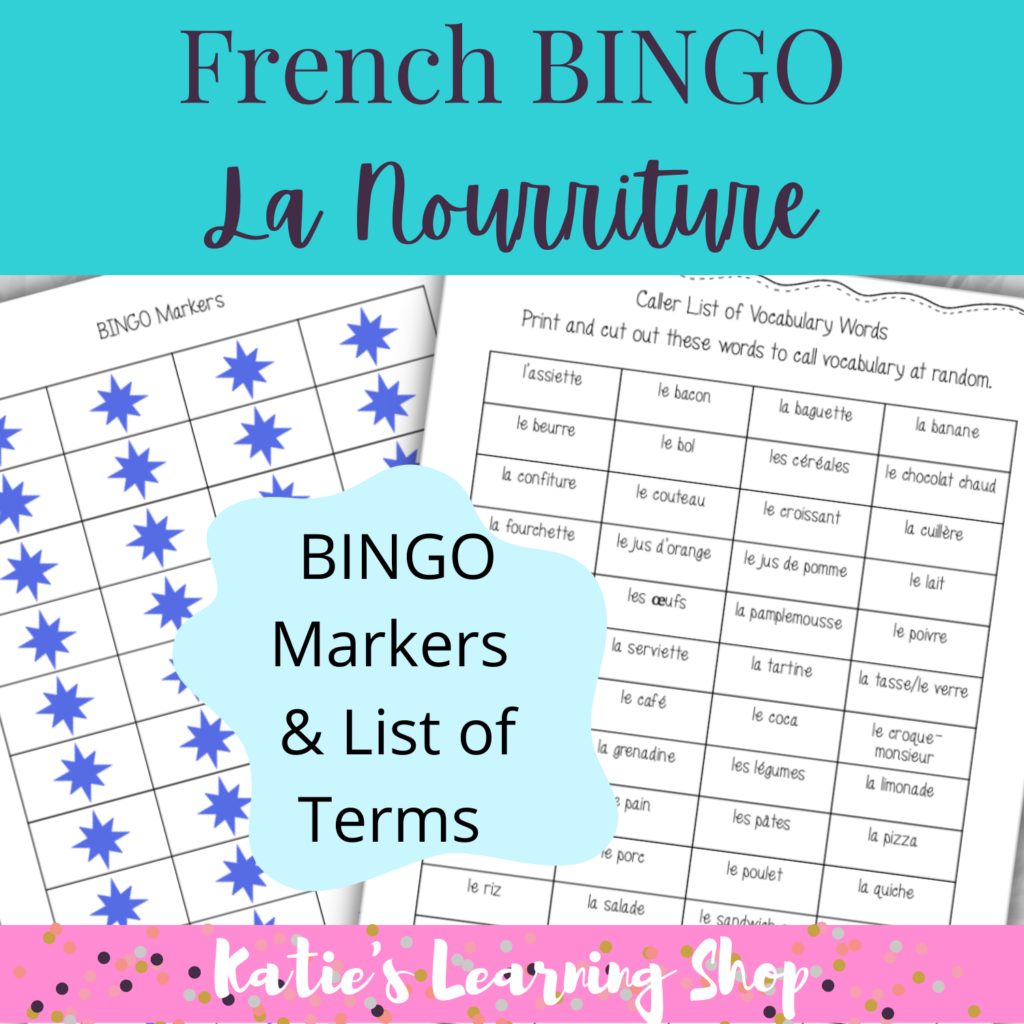 French BINGO: La Nourriture | Food | Made By Teachers