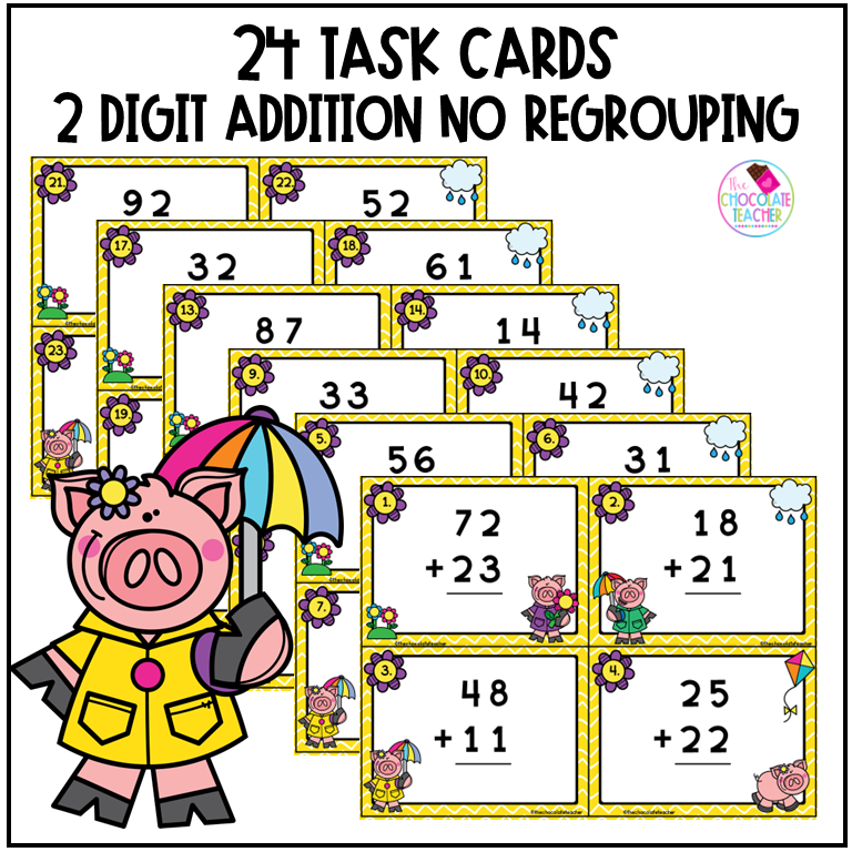 2 Digit Addition No Regrouping - Write the Room - Spring Math | Made By ...
