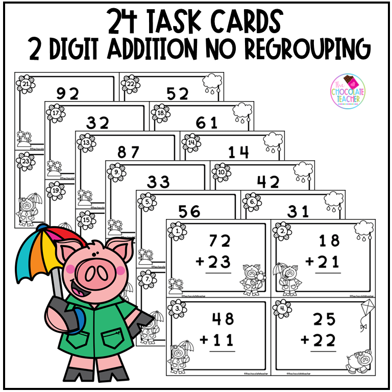 2 Digit Addition No Regrouping - Write the Room - Spring Math | Made By ...