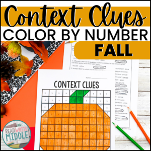 Fall Context Clues Color by Number Activities | Made By Teachers