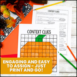 Fall Context Clues Color by Number Activities | Made By Teachers