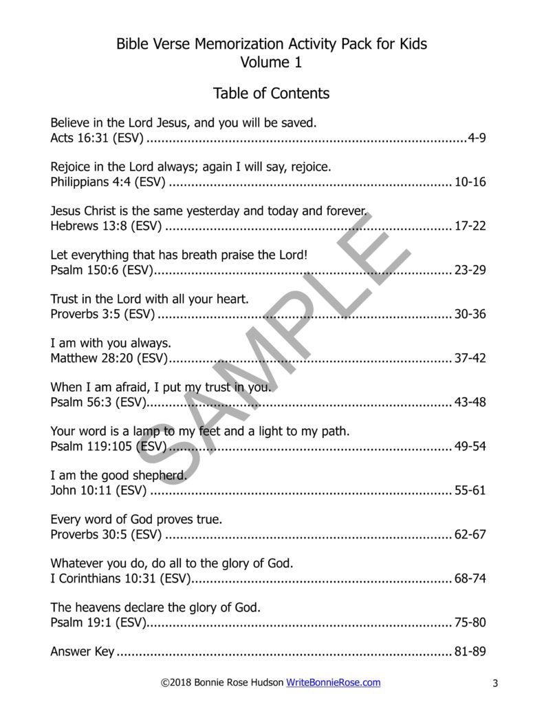Bible Verse Memorization Activity Pack for Kids, Volume 1 | Made By ...