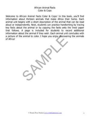 African Animals Facts Color and Copy | Made By Teachers