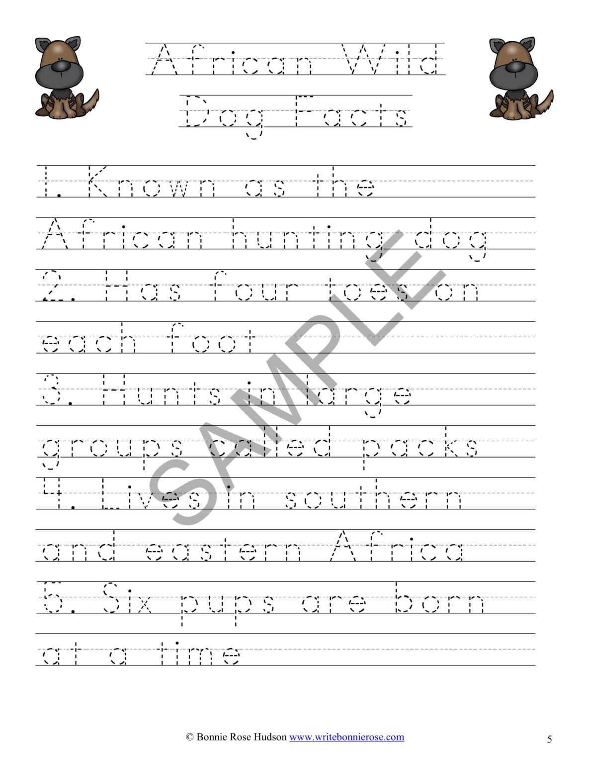 African Animals Facts Color and Copy | Made By Teachers