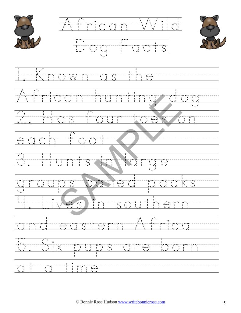 African Animals Facts Color and Copy | Made By Teachers