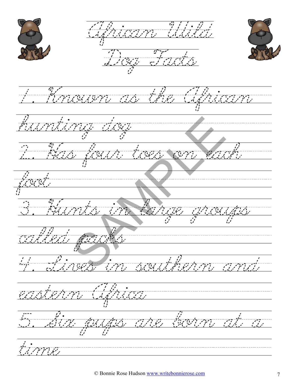 African Animals Facts Color and Copy | Made By Teachers