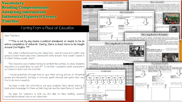 Juneteenth Reading Comprehension Black History Month Martin Luther King ...