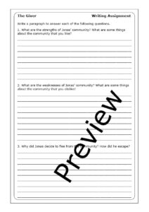 Lois Lowry "The Giver" worksheets | Made By Teachers