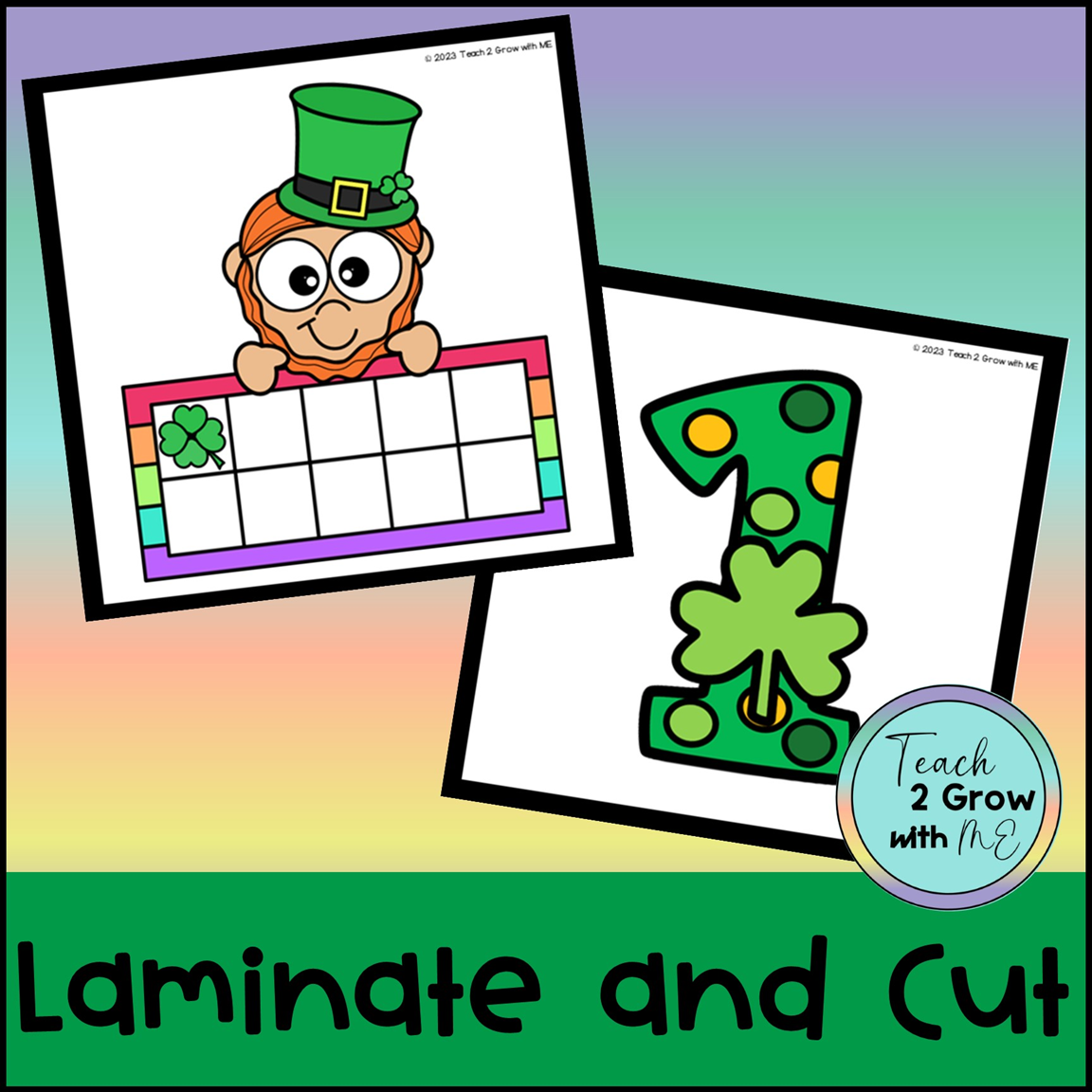 St. Patrick's Day Math 10 Frames Memory Match Large Floor Game for PreK ...