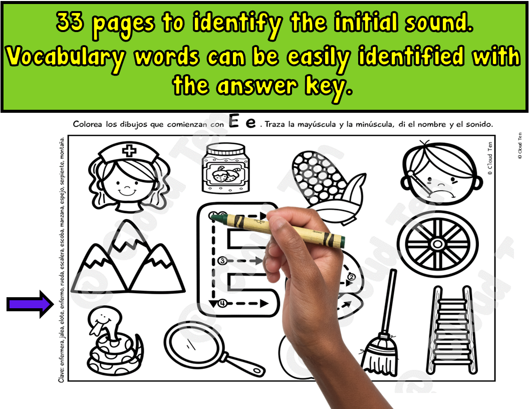 Colorea el sonido inicial | Made By Teachers