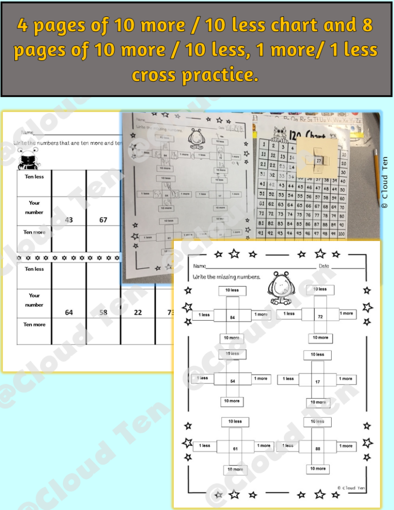 Ten more, ten less, one more, one less | Made By Teachers