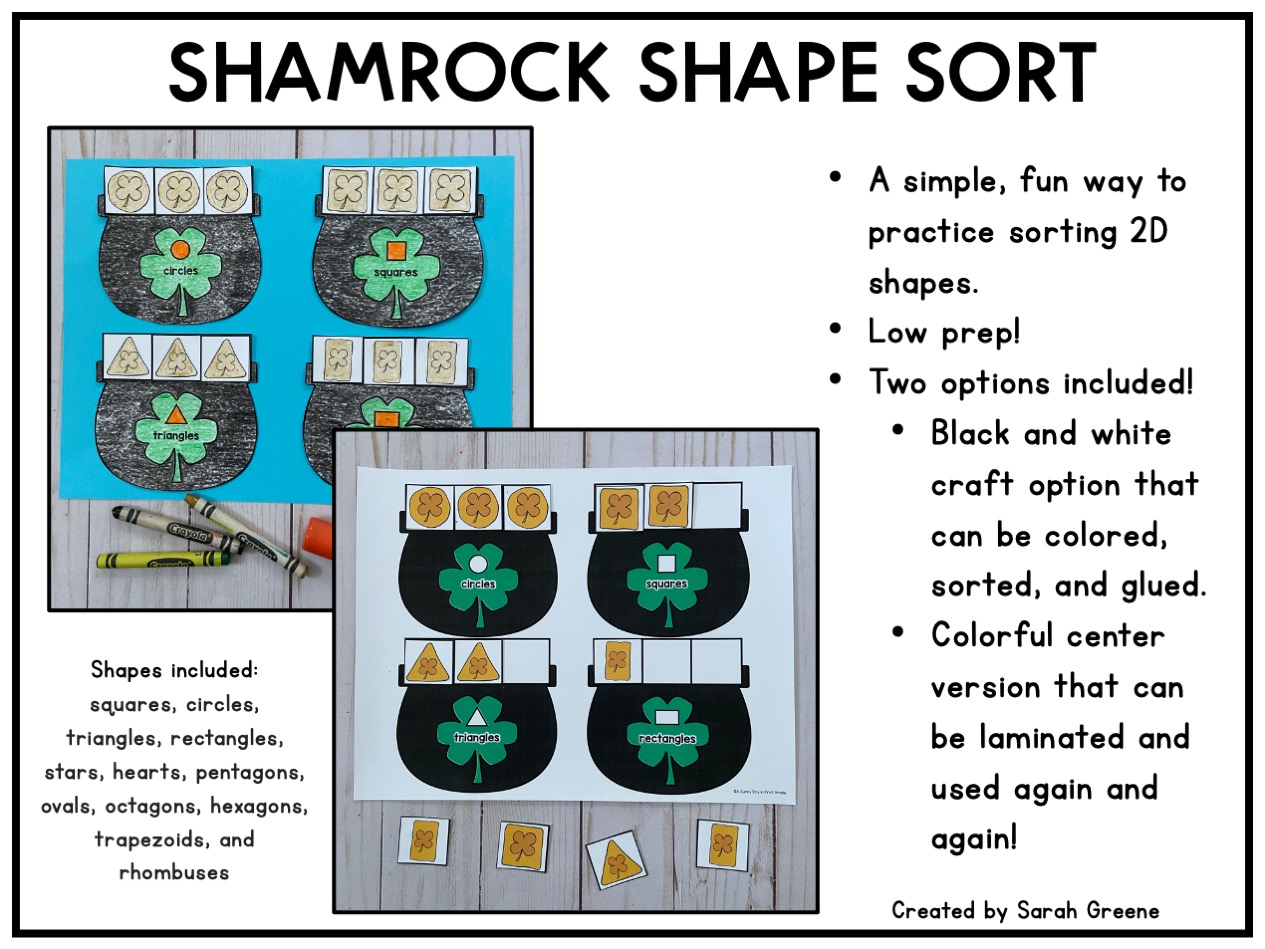 St. Patrick's Day Shape Sort | Made By Teachers