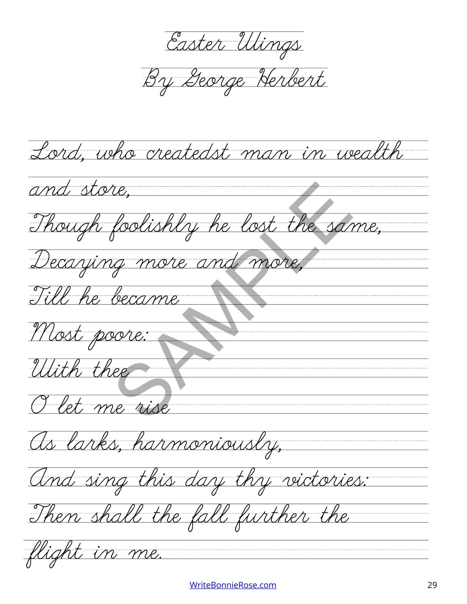 Easter Poetry Cursive Copywork | Made By Teachers