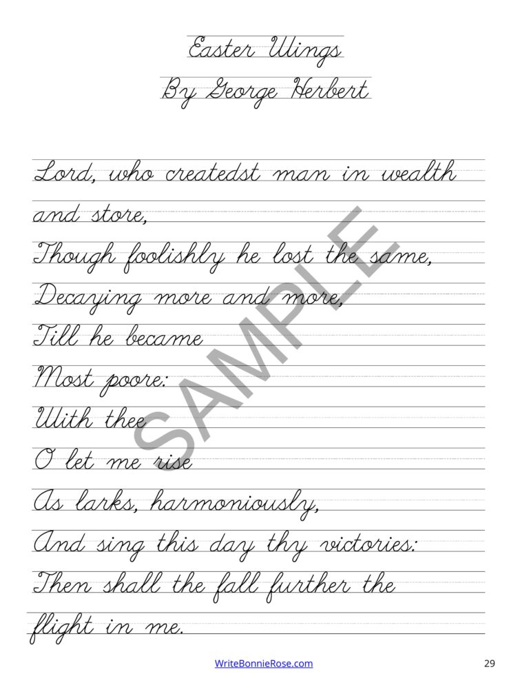 Easter Poetry Cursive Copywork | Made By Teachers