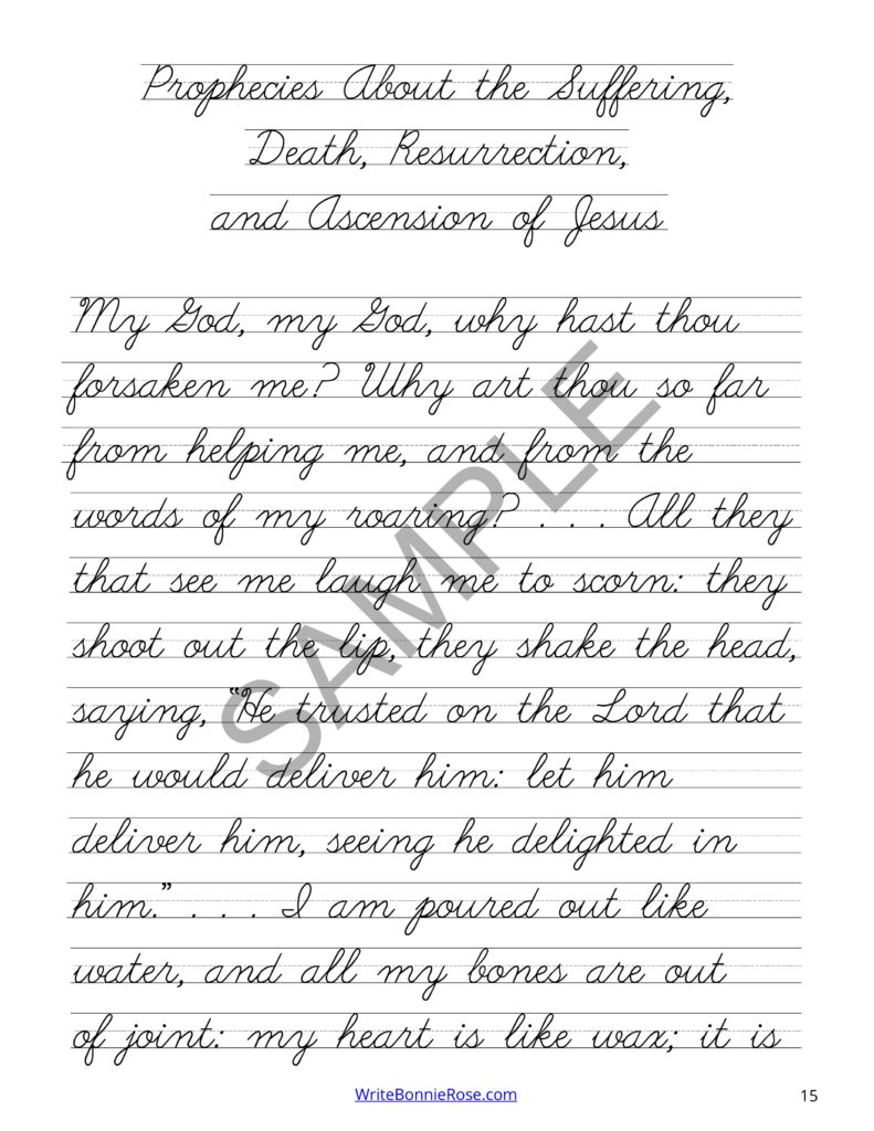 Prophecies of Easter Cursive Copywork | Made By Teachers