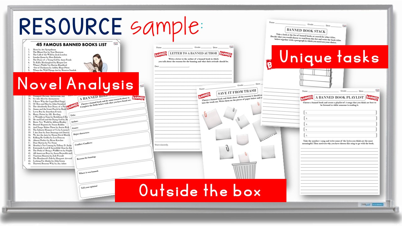 Banned Books Activities - Reading Project, Creative Worksheets | Made ...