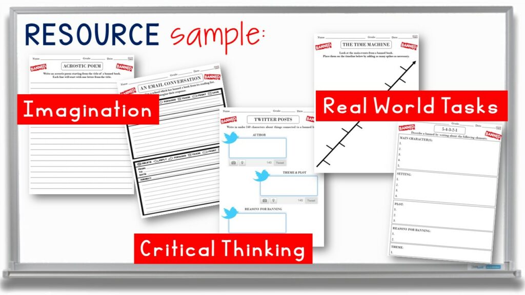 Banned Books Activities - Reading Project, Creative Worksheets | Made ...