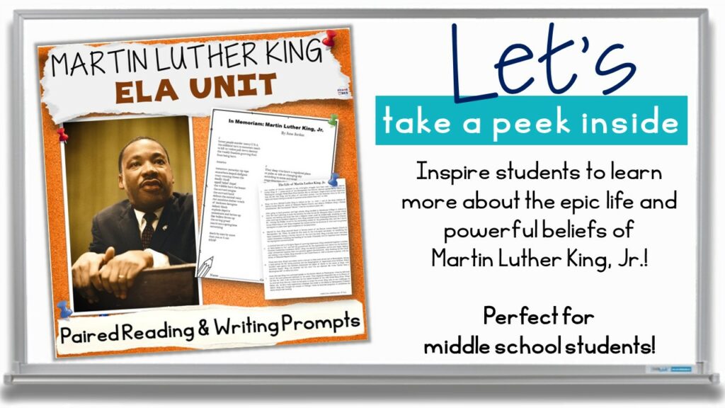 Martin Luther King Jr. Unit - Paired Reading Texts, Activities, Writing ...