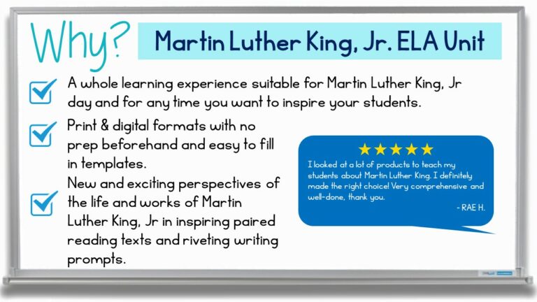 Martin Luther King Jr. Unit - Paired Reading Texts, Activities, Writing ...