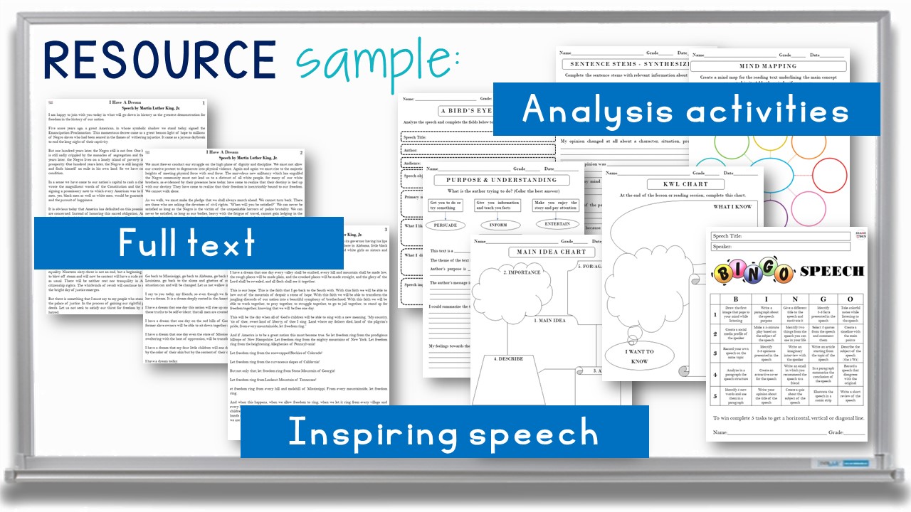 Martin Luther King Jr. Unit - Paired Reading Texts, Activities, Writing ...