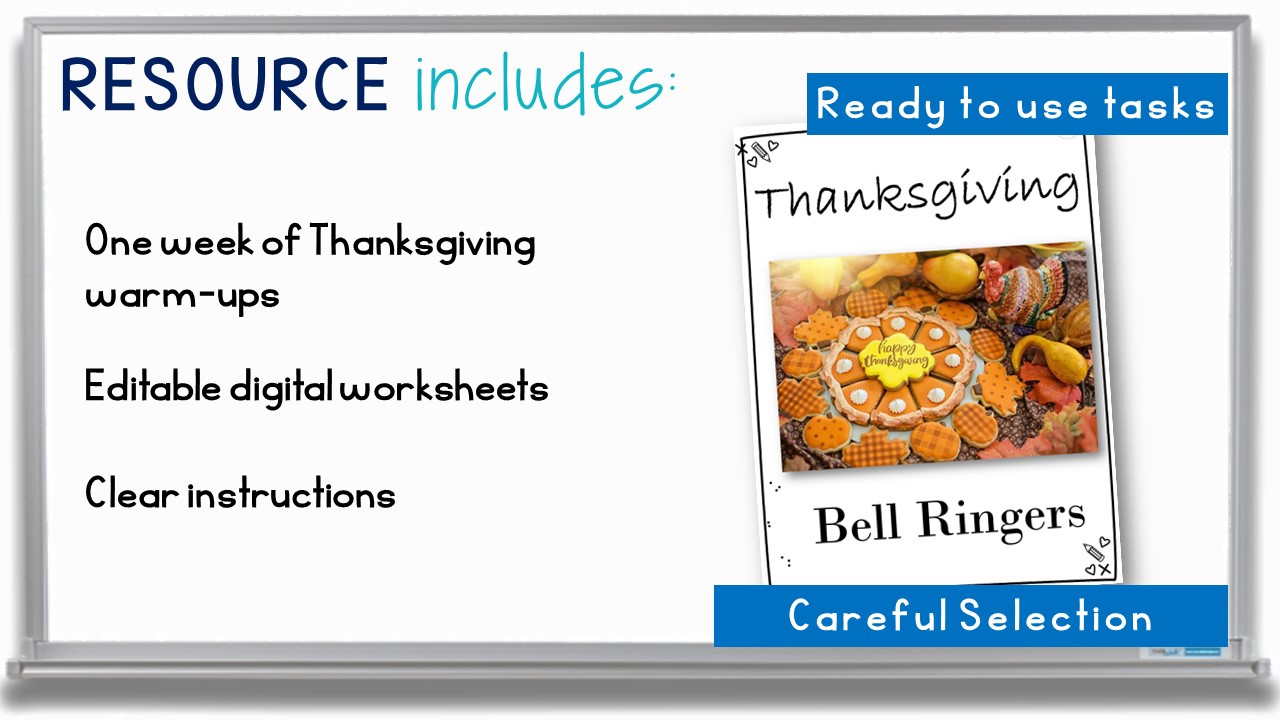 Thanksgiving Activities Bell Ringers - One Week Of Warm-ups and Morning Work | Made By Teachers