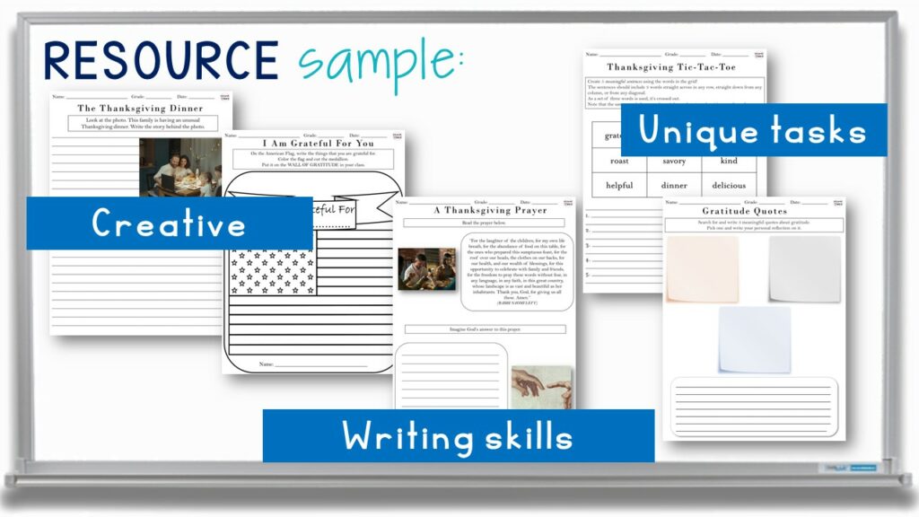 Thanksgiving Activities Bell Ringers - One Week Of Warm-ups and Morning ...