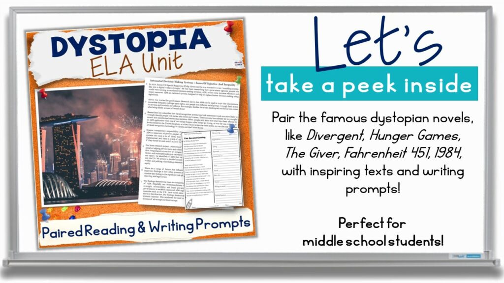 Dystopia Unit - Paired Reading Activities and Prompts - Dystopian ...