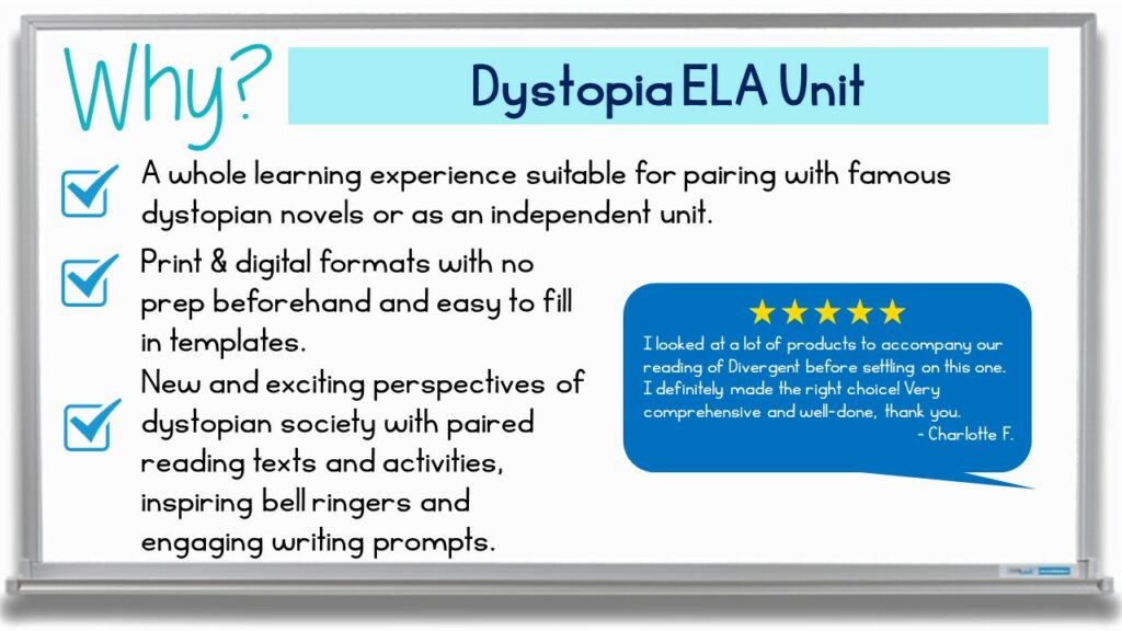 Dystopia Unit - Paired Reading Activities and Prompts - Dystopian ...