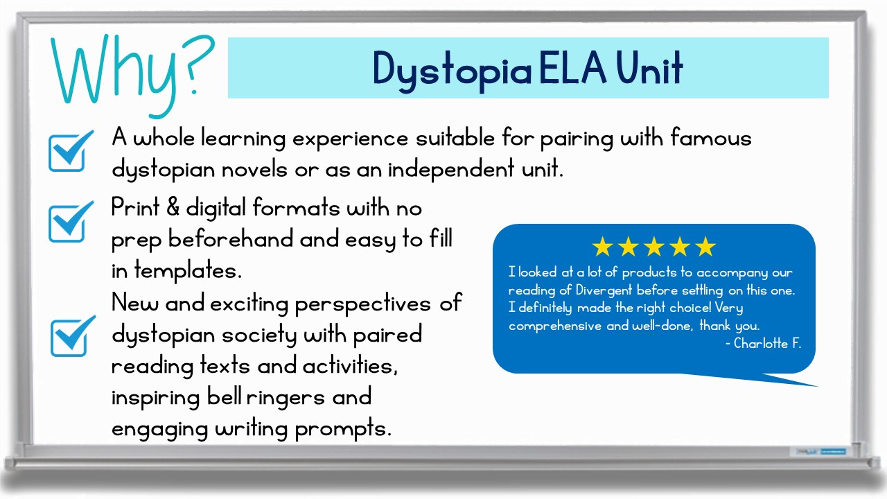 Dystopia Unit - Paired Reading Activities and Prompts - Dystopian ...