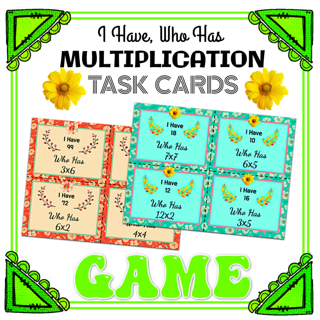 I Have, Who Has Multiplication Facts 1-12, Spring-Themed | Mental Math ...