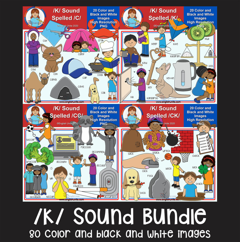 Clip Art - K Sound Spelled C, K, CC & CK Bundle | Made By Teachers