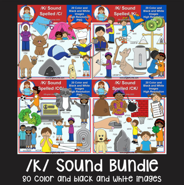 Clip Art - K Sound Spelled C, K, CC & CK Bundle | Made By Teachers