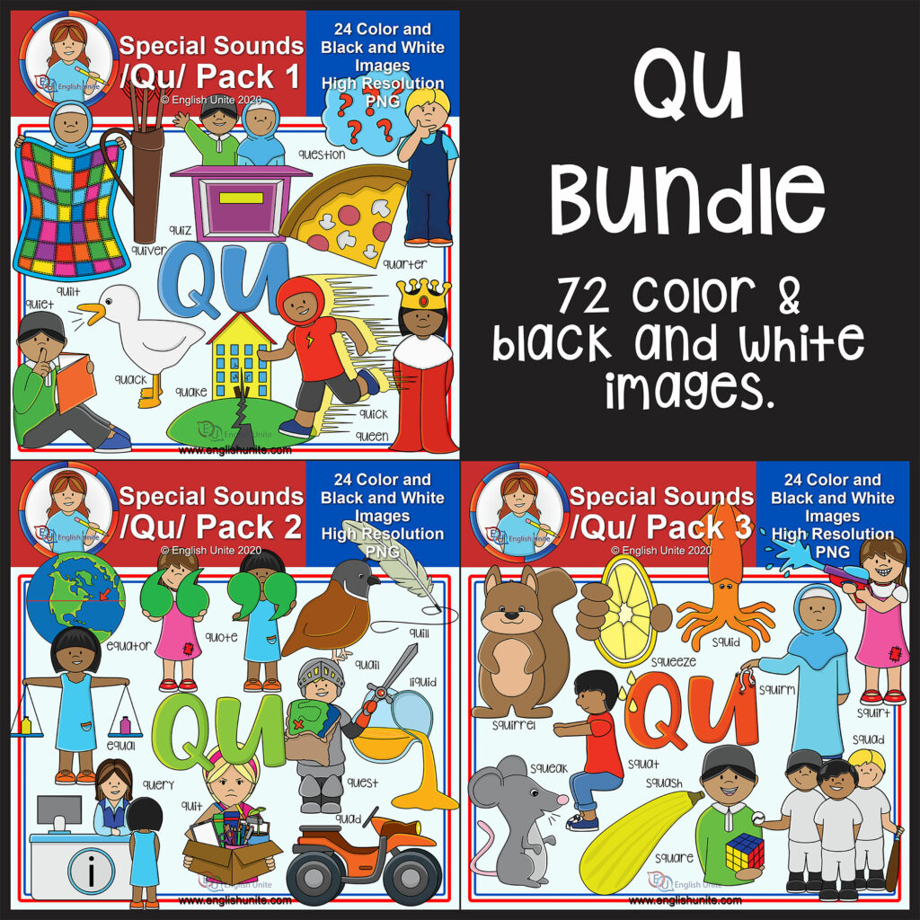 Clip Art - Special Sounds Qu Bundle | Made By Teachers