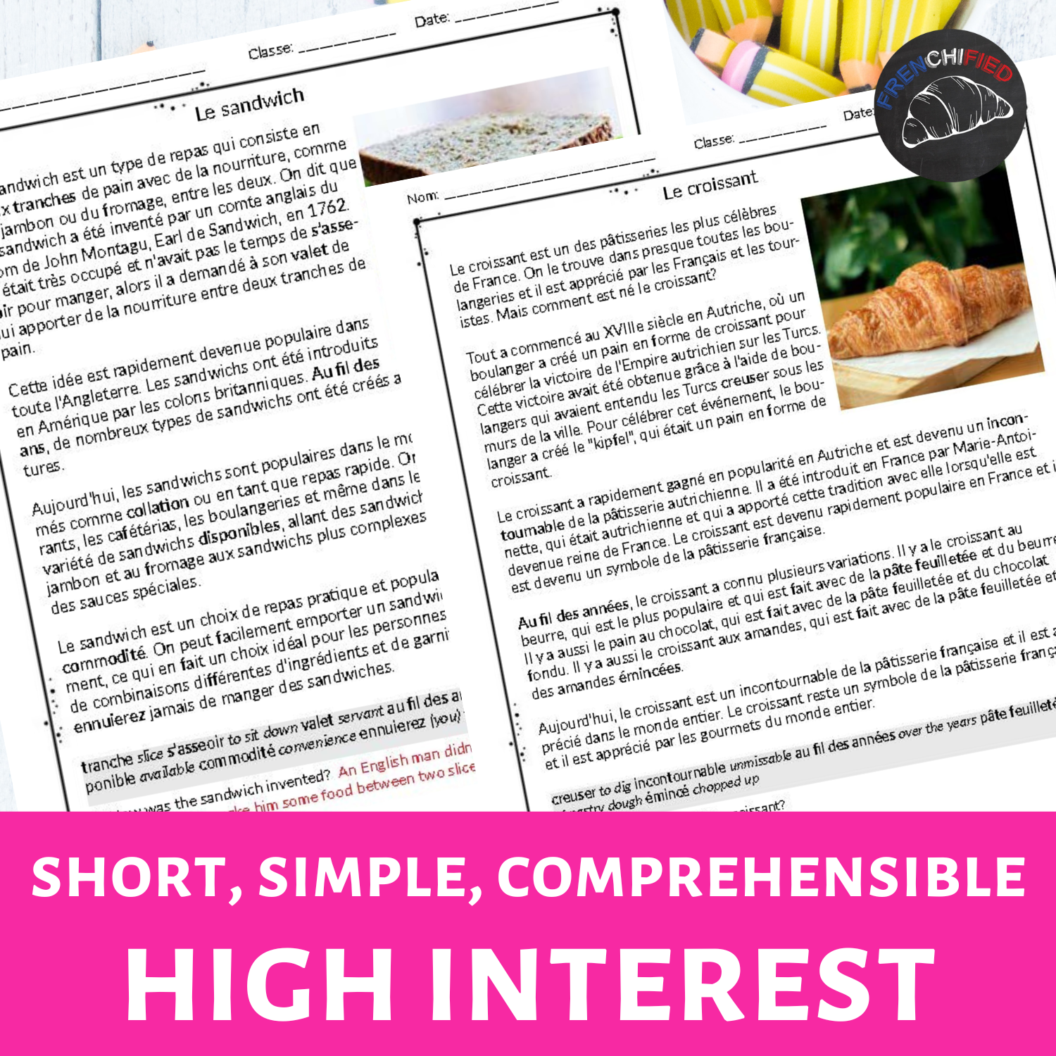 Short French reading passages - Bundle #4 | Made By Teachers