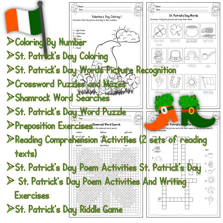 St. Patrick's Day ELA No-Prep Worksheets | Made By Teachers