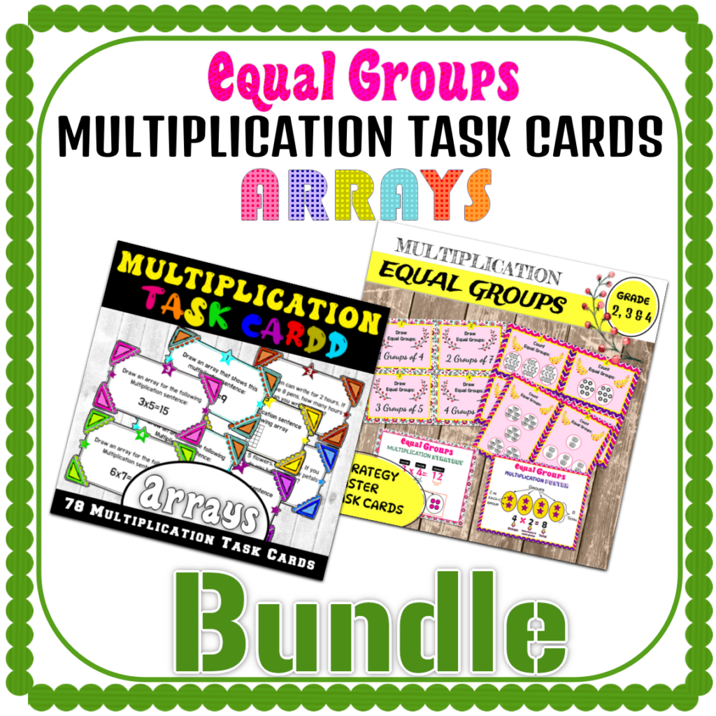 Basic Multiplication Facts Using Arrays and Equal Groups Task Cards ...