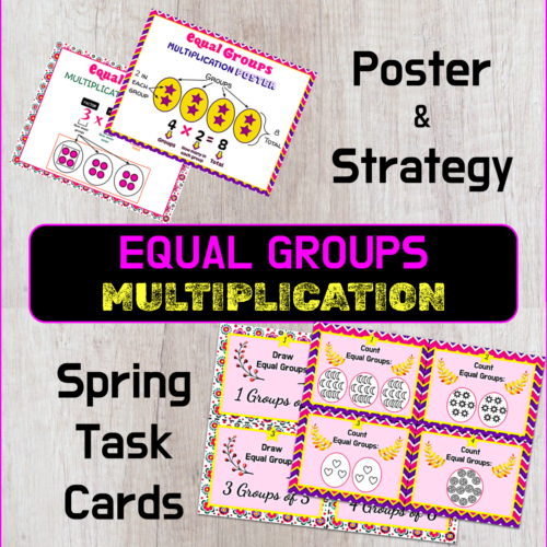 Basic Multiplication Facts Using Arrays and Equal Groups Task Cards ...