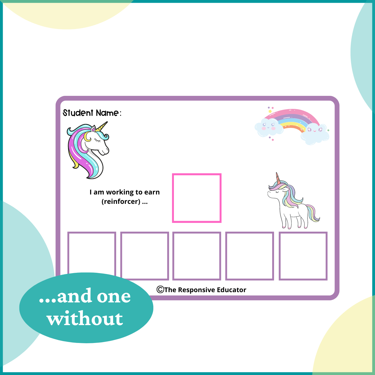 Unicorns Token Board | Made By Teachers