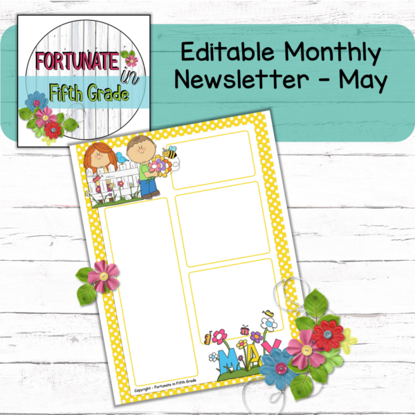 Editable Monthly Newsletter - May | Made By Teachers