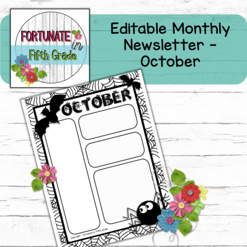 Editable Monthly Newsletter - October | Made By Teachers