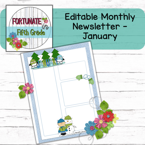Editable Monthly Newsletter - January | Made By Teachers