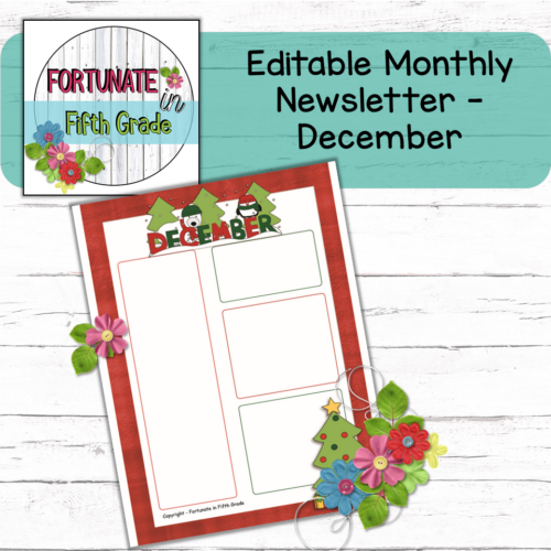 Editable Monthly Newsletter - December | Made By Teachers
